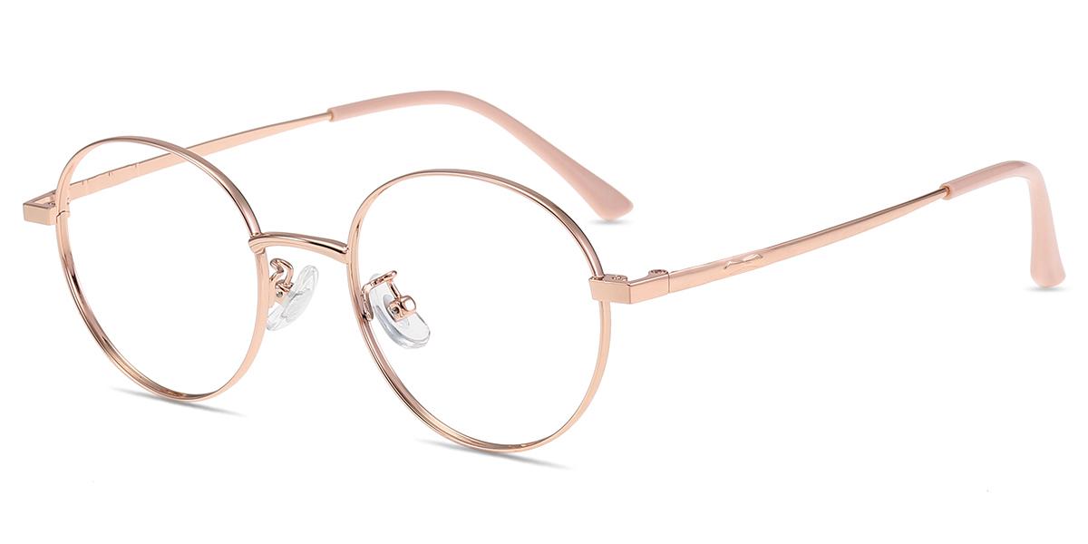 Damen Brillen M26609 | Roségold Metall Klein Rund Fassung | Firmoo DE