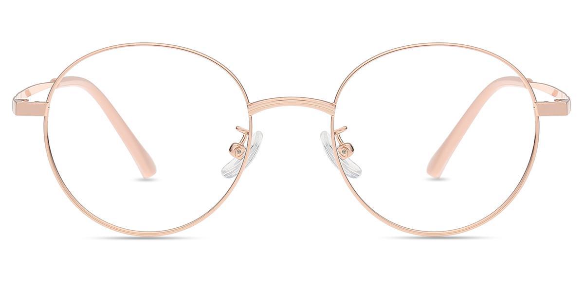 Damen Brillen M26609 | Roségold Metall Klein Rund Fassung | Firmoo DE