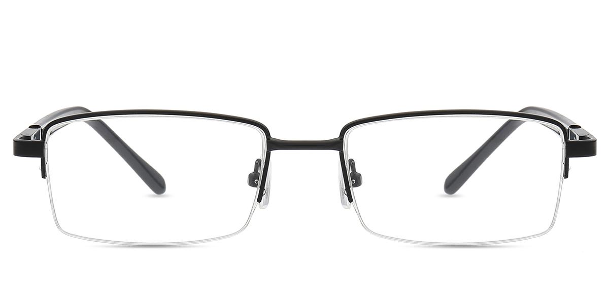 Lunettes de vue Hommes M65696 | Noir Métal Moyen Rectangle lunettes ...