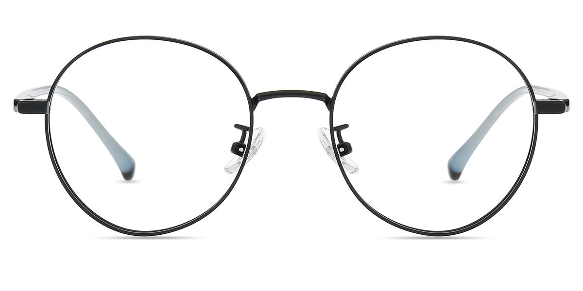 Damen Brillen M15234 | Schwarz Metall Klein Rund Fassung | Firmoo DE