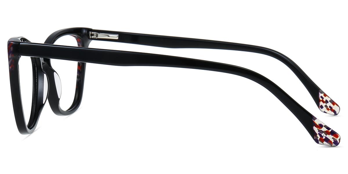 Women Glasses Medium Ac00788 Black Pattern Acetate Cat Eye Frame
