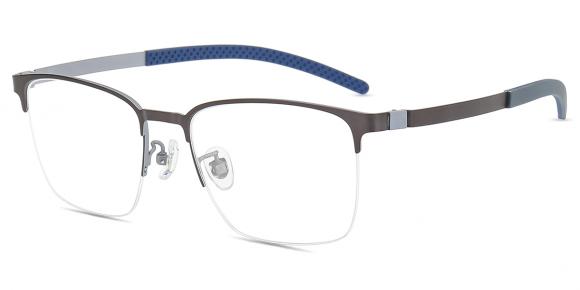 Men's semi-rimless Titanium eyeglasses