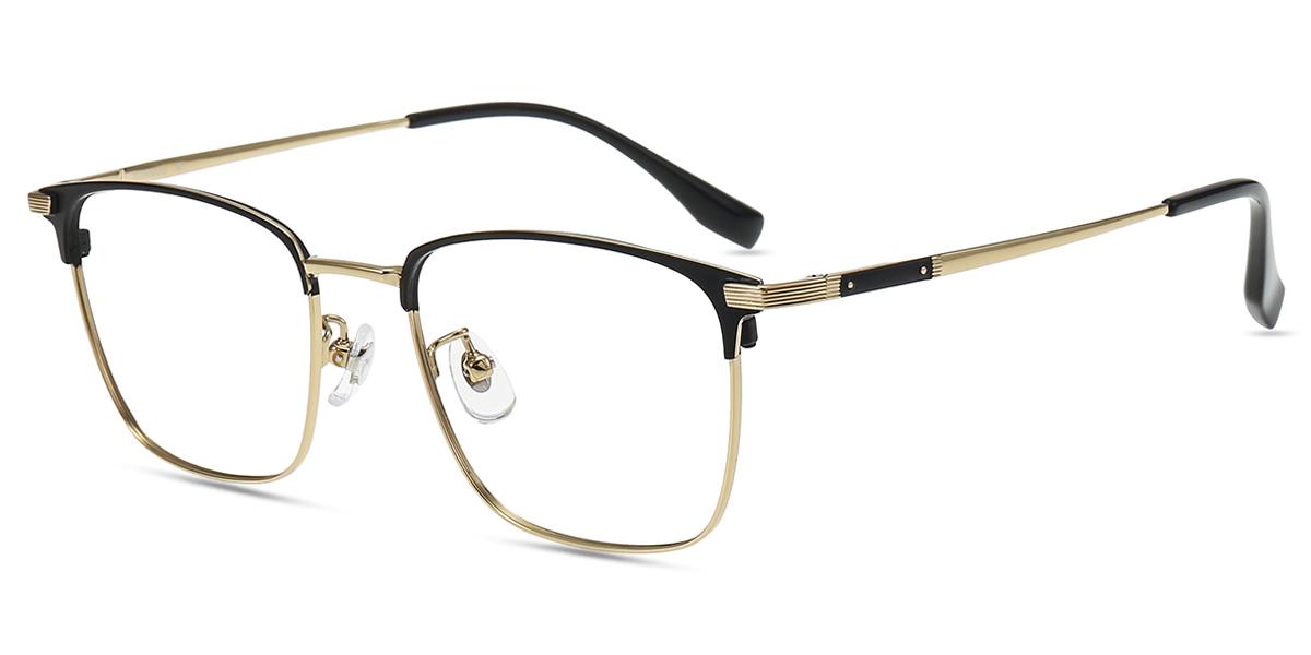 Gafas Graduadas Hombre M83487 | Gafas Browline Negras,Doradas Con ...