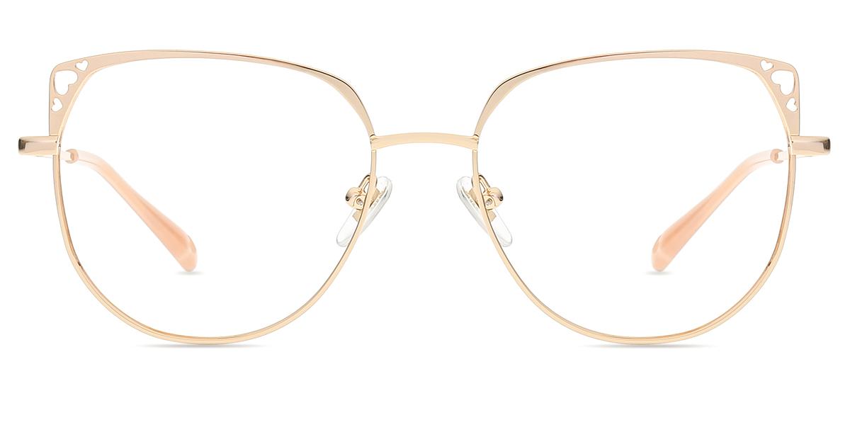 Women Glasses Medium Judy106 Gold Metal Horn Rimmed Frame Firmoo Uk
