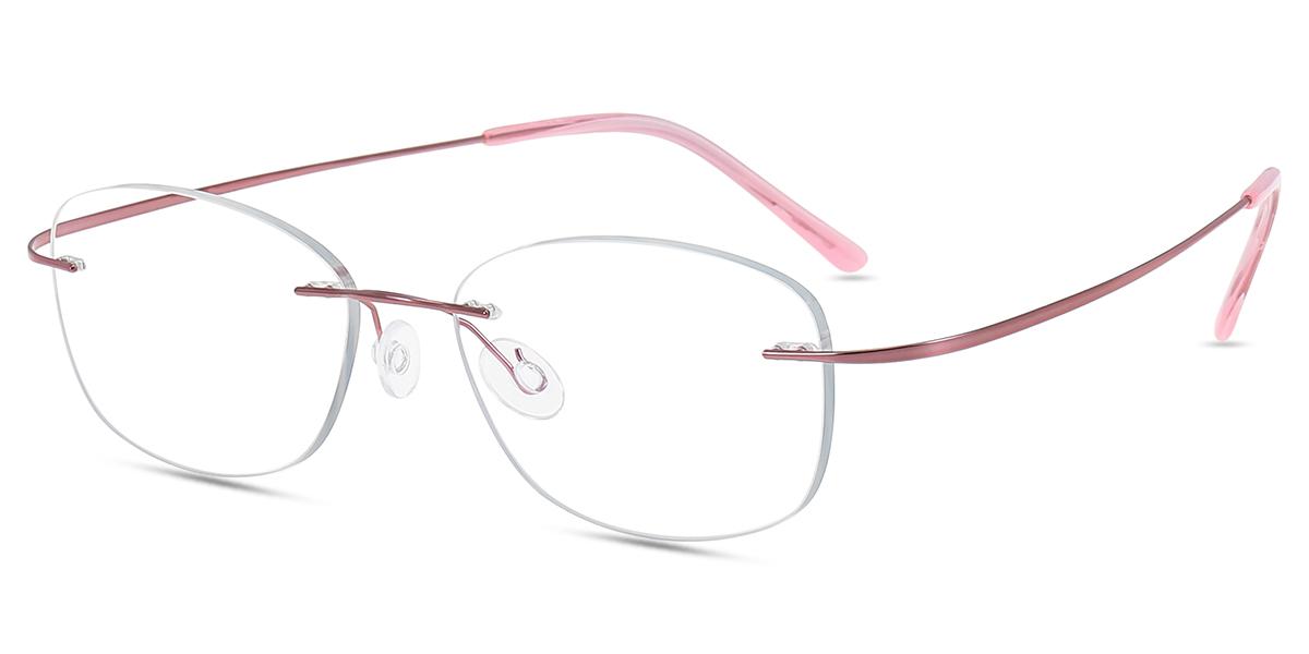 Lunettes de vue Femmes T09433 | Rose Titane Grande Rectangle lunettes ...
