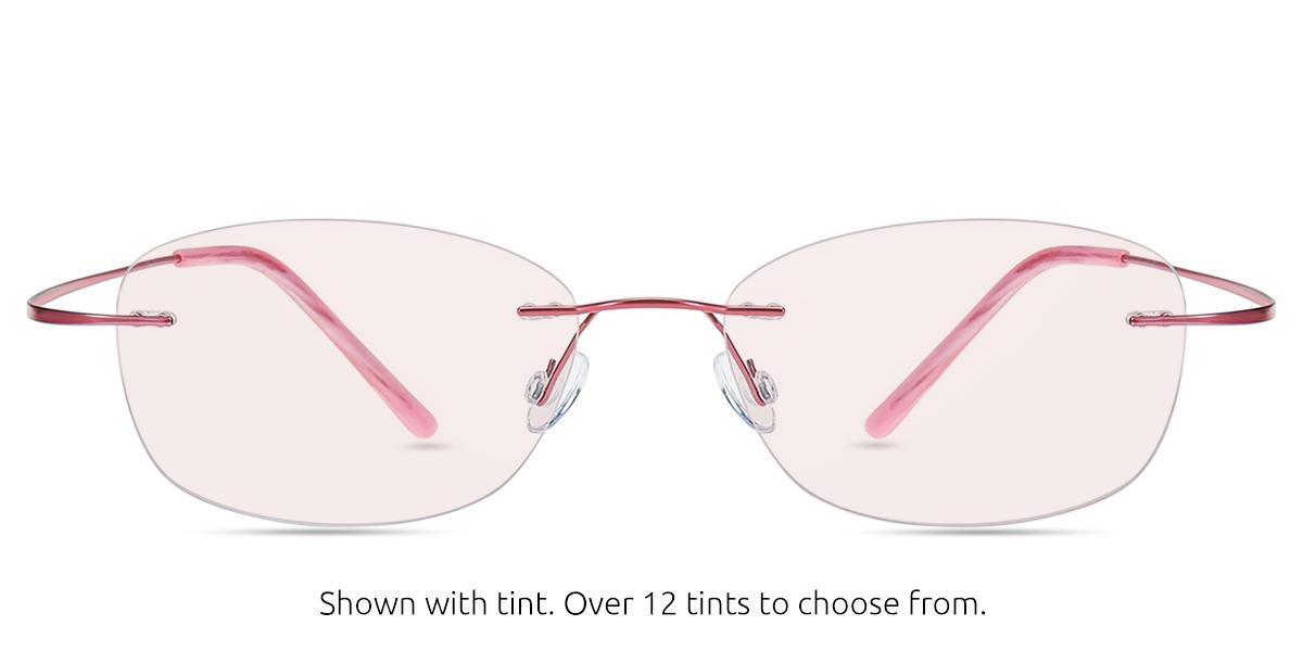 Lunettes de vue Femmes T09433 | Rose Titane Grande Rectangle lunettes ...