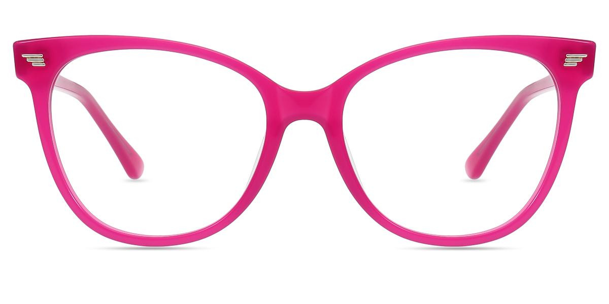 Women Glasses Medium Judy114 | Bright Pink Acetate Cat Eye Frame ...