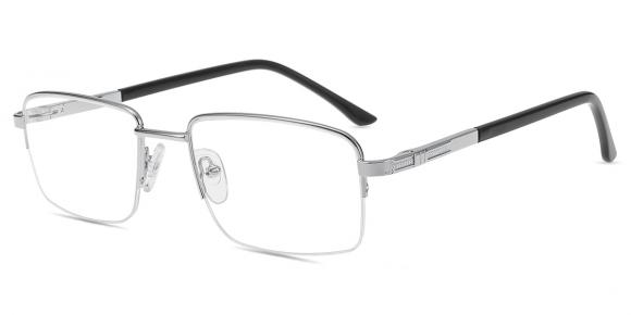 Men Glasses Medium M44393 | Silver Metal Rectangle Frame | Firmoo UK