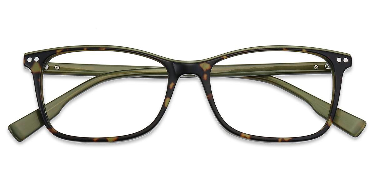 Damen Brillen AC49000 | Grün,Muster Acetat Klein Rechteckig Fassung ...