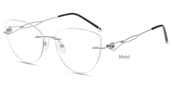 Women's Rimless Cat Eye Glasses M18078 in Rose Gold | Firmoo AU