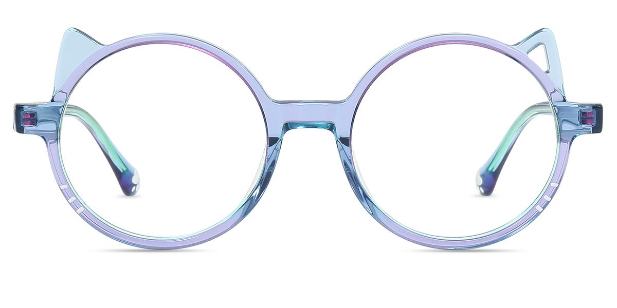 Lunettes de vue Femmes Judy109 | Violet,Bleu Acétate Moyen Rond ...