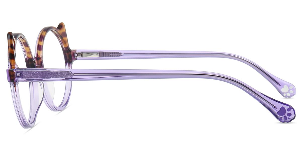 Lunettes de vue Femmes Judy109 | Violet,Motifs Acétate Moyen Rond ...