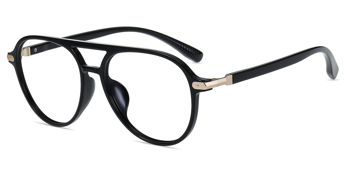 Unisex Glasses Large TR52241 | Black Tr Aviator Frame | Firmoo UK