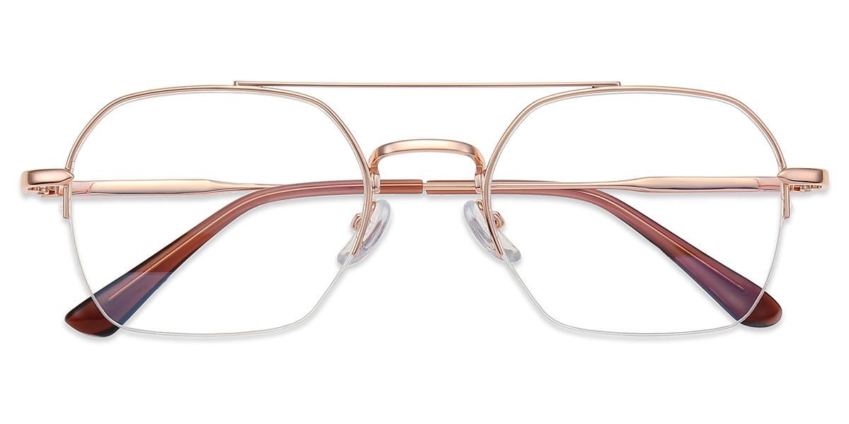 Unisex semi-rimless Metal eyeglasses | Firmoo.com