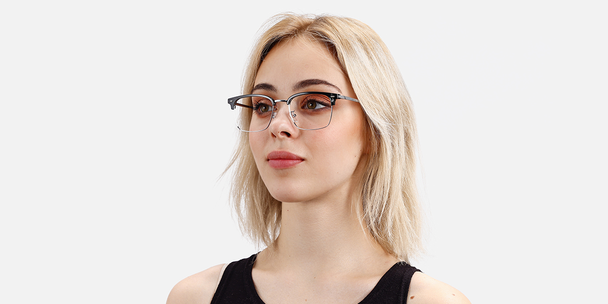Unisex full frame Metal & TR eyeglasses | Firmoo.cl