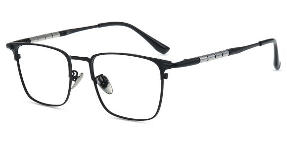 Occhiali da vista Uomo T89692 | Occhiali Browline Matt,Neri in Titanio ...