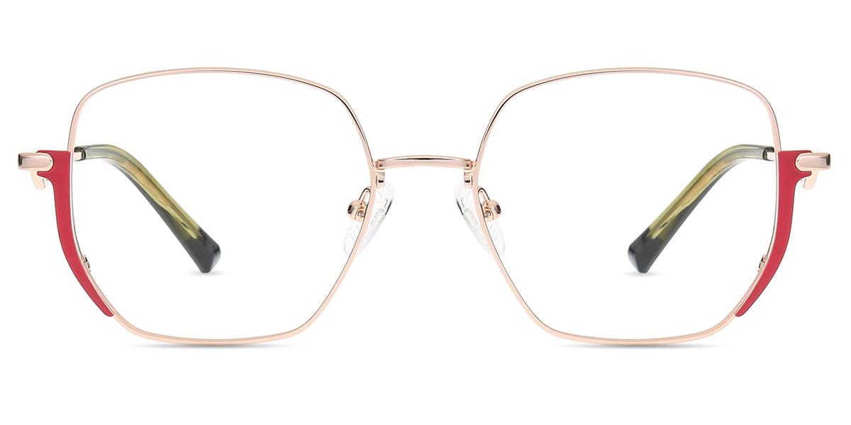 Gafas Graduadas Mujer M45714 | Gafas Cuadradas Oro Rosa,Rojas Con ...