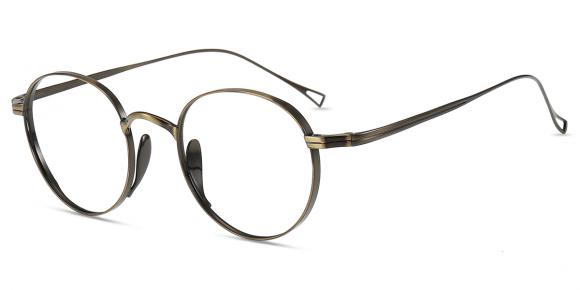 Lentes oftálmicos Unisex T09882 | con Armazón Grande de Titanio Redondo ...