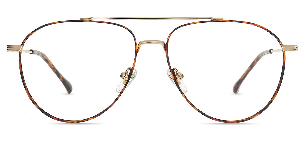 Men Glasses Large Vicky21121 | Tortoise Gold Metal Aviator Frame ...