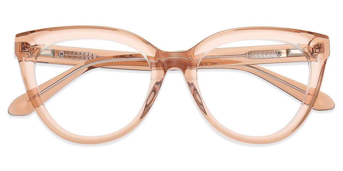Women Glasses Medium AC38982 | Clear Orange Acetate Cat Eye Frame ...