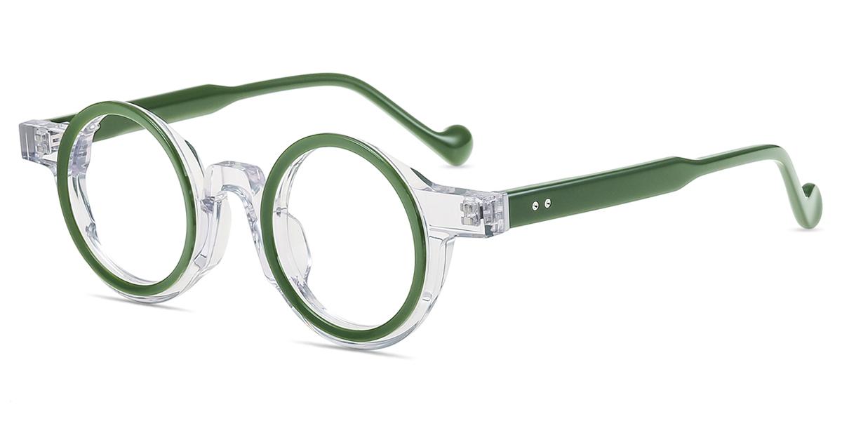 Unisex Glasses Medium AC66215 | Black Clear Acetate Round Frame | Firmoo UK