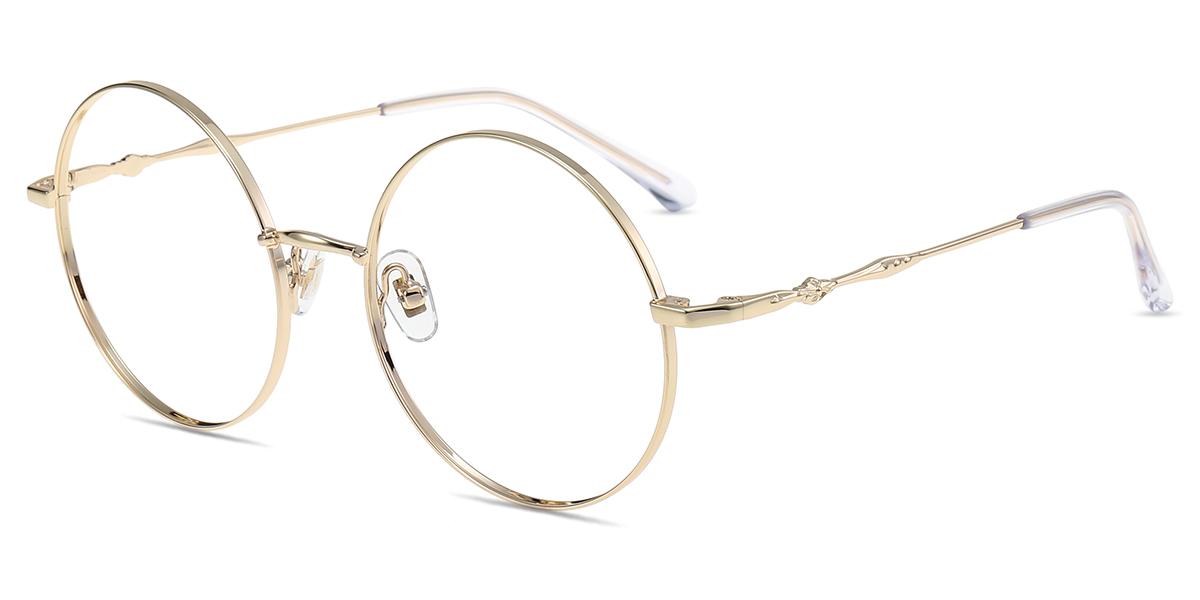 Lunettes de vue Unisexe Sandy011 | Or Métal Grande Rond lunettes ...