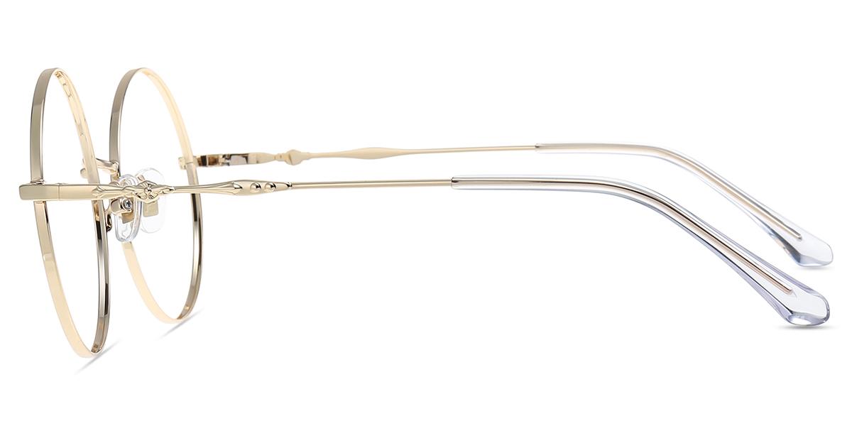 Lunettes de vue Unisexe Sandy011 | Or Métal Grande Rond lunettes ...