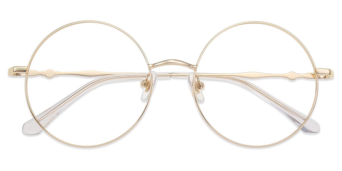 Lunettes de vue Unisexe Sandy011 | Or Métal Grande Rond lunettes ...