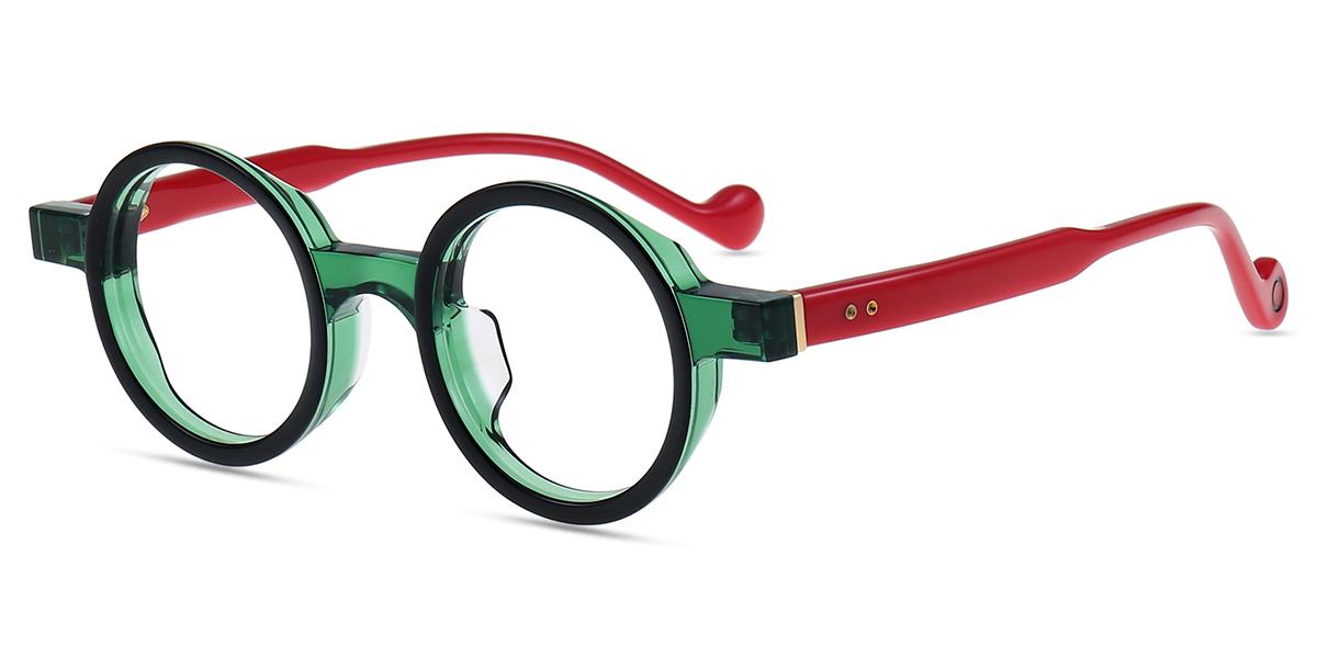 Lunettes de vue Unisexe AC13030 | Bleu,Clair Acétate Moyen Rond ...