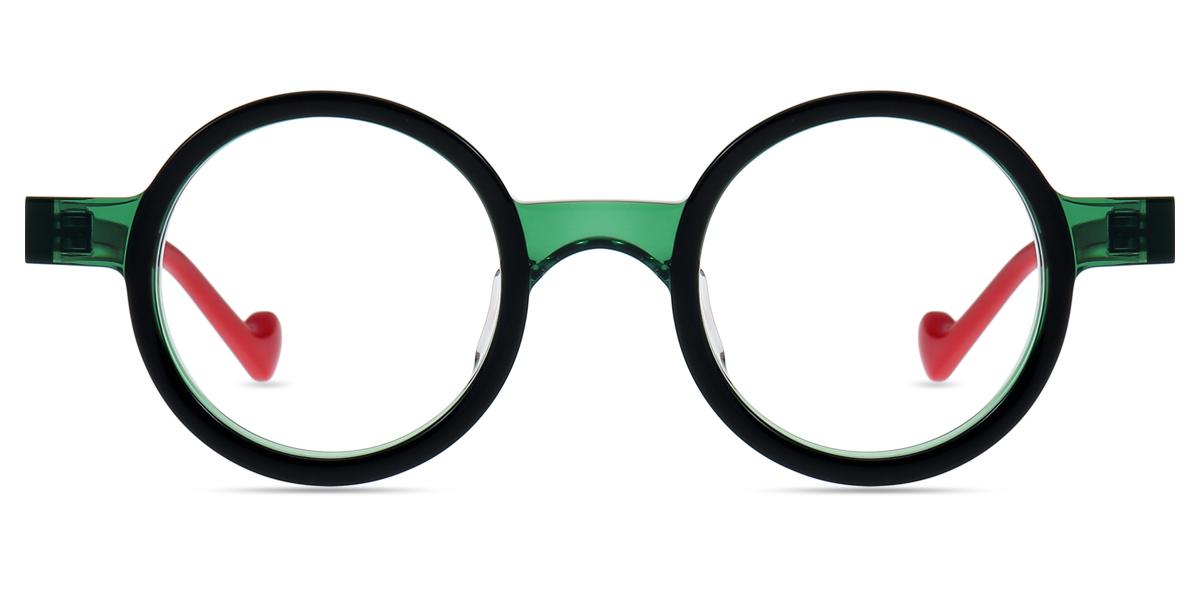 Lunettes de vue Unisexe AC13030 | Bleu,Clair Acétate Moyen Rond ...