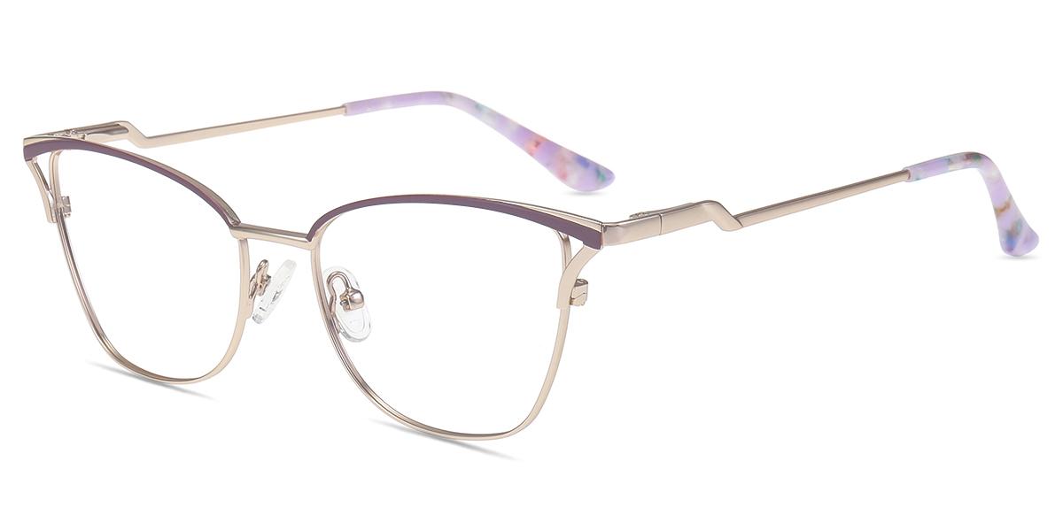 Women Glasses Medium M56904 | Gold Purple Metal Cat Eye Frame | Firmoo UK