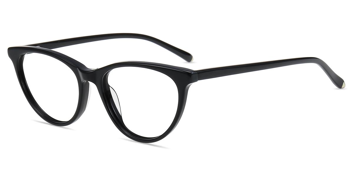 Women Glasses Small Ac18176 Black Acetate Cat Eye Frame Firmoo Uk