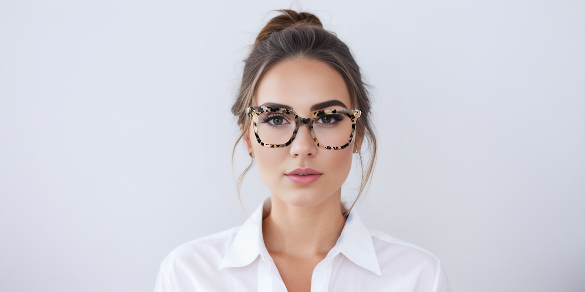 Lunettes de vue Unisexe Grace001 | Motifs Acétate Moyen Carré lunettes ...