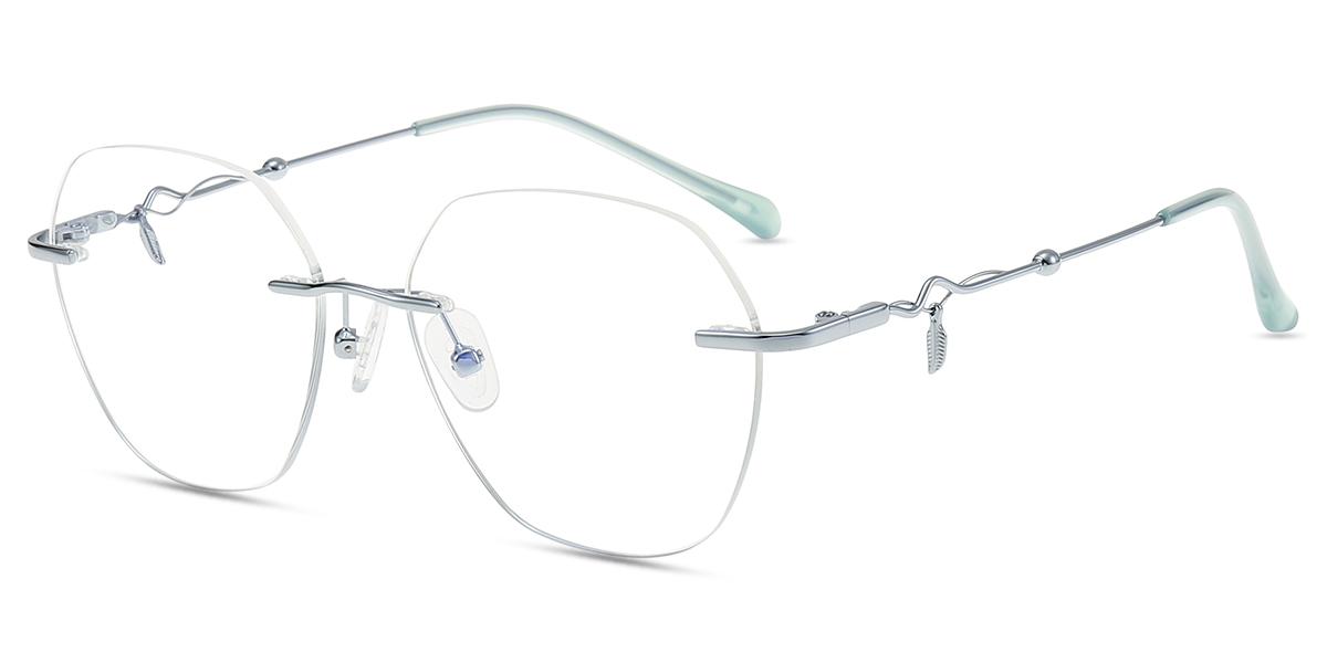 Lentes oftálmicos Mujer M78418 | con Armazón Mediano de Metal Polígono ...