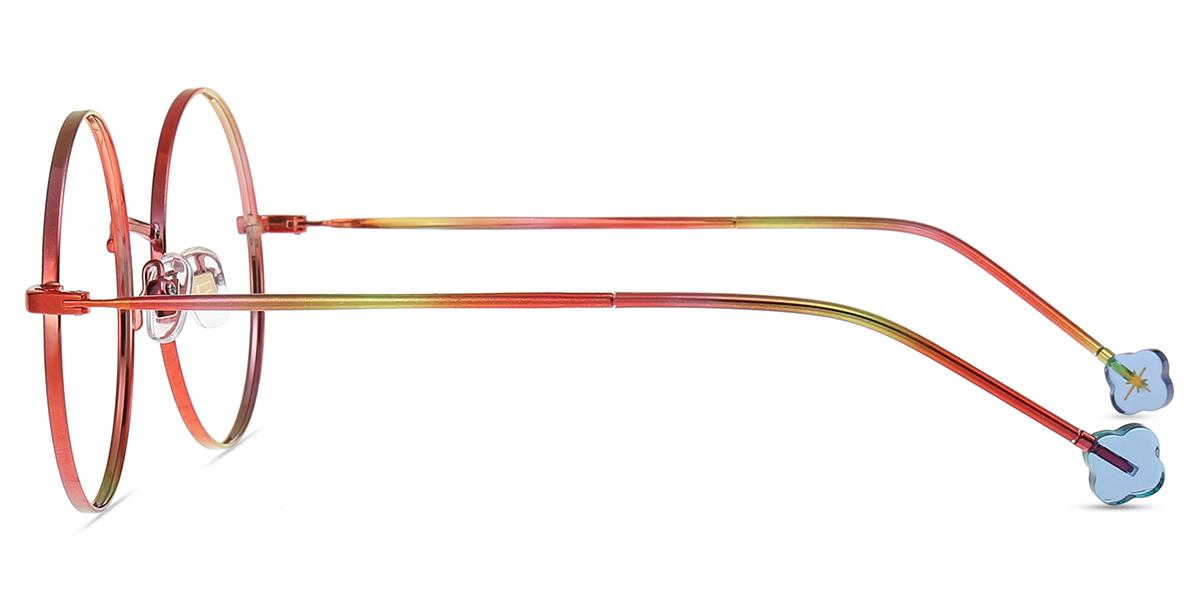 Damen Brillen Judy128 | Gold,Rot Metall Groß Rund Fassung | Firmoo DE