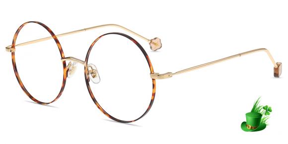 Damen Brillen Judy128 | Schildpatt,Gold Metall Groß Rund Fassung ...