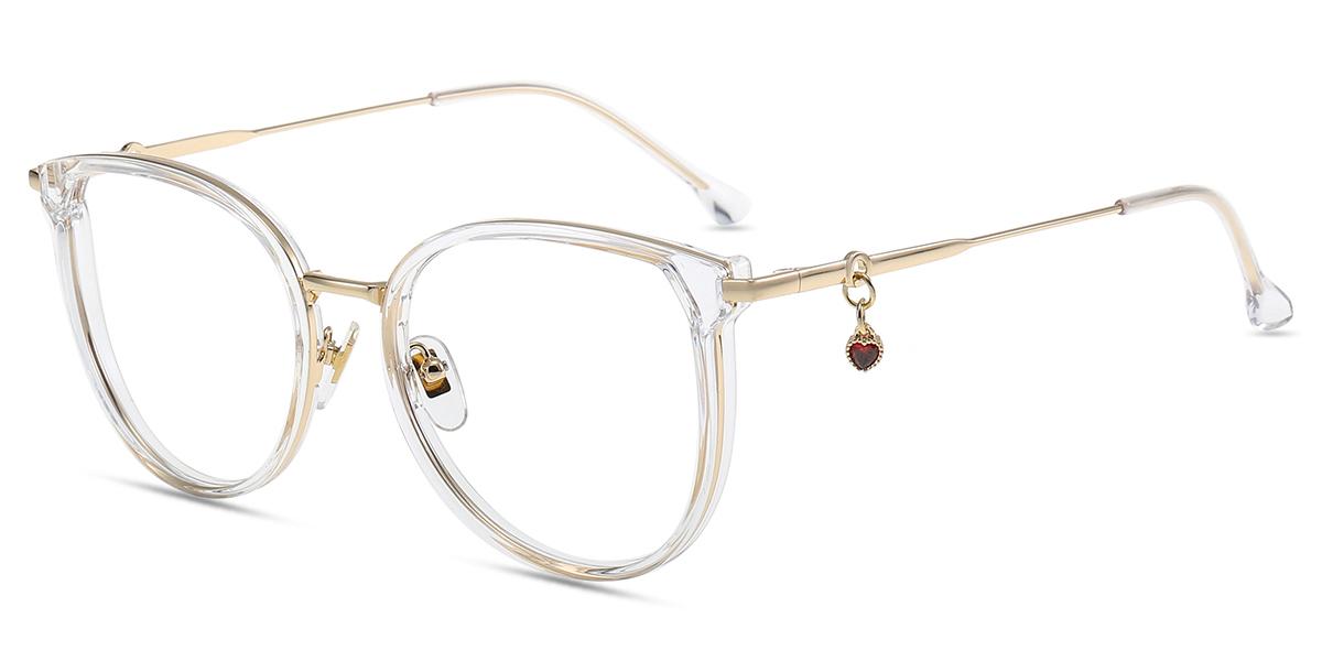 Gafas Graduadas Mujer Judy135 | Gafas De Pasta Claras,Doradas Con ...