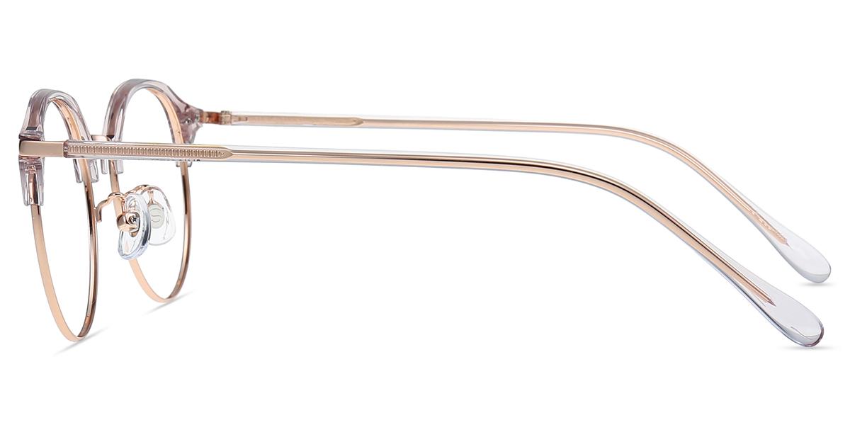 Women Glasses Medium TM80019 | Clear Pink Rose Gold Tr Metal Browline ...