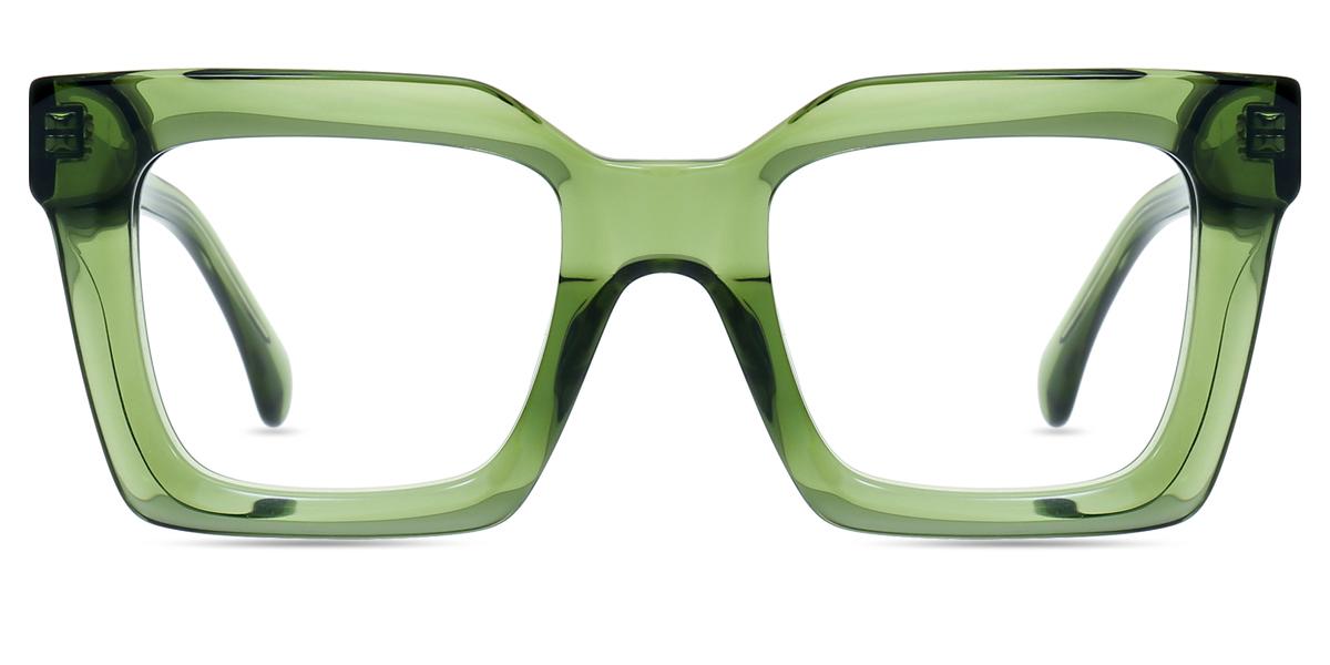 Lunettes de vue Unisexe AC18168 | Clair,Vert Acétate Moyen Carré ...