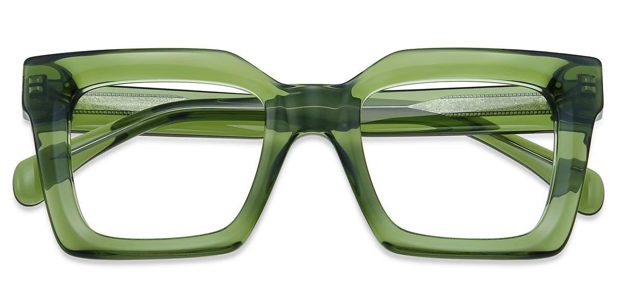 Lunettes de vue Unisexe AC18168 | Clair,Vert Acétate Moyen Carré ...