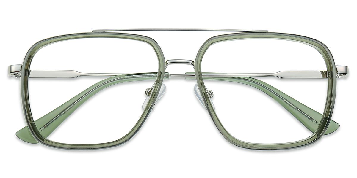 Unisex Glasses Large MP54656 | Clear Green Silver Metal Acetate Aviator ...