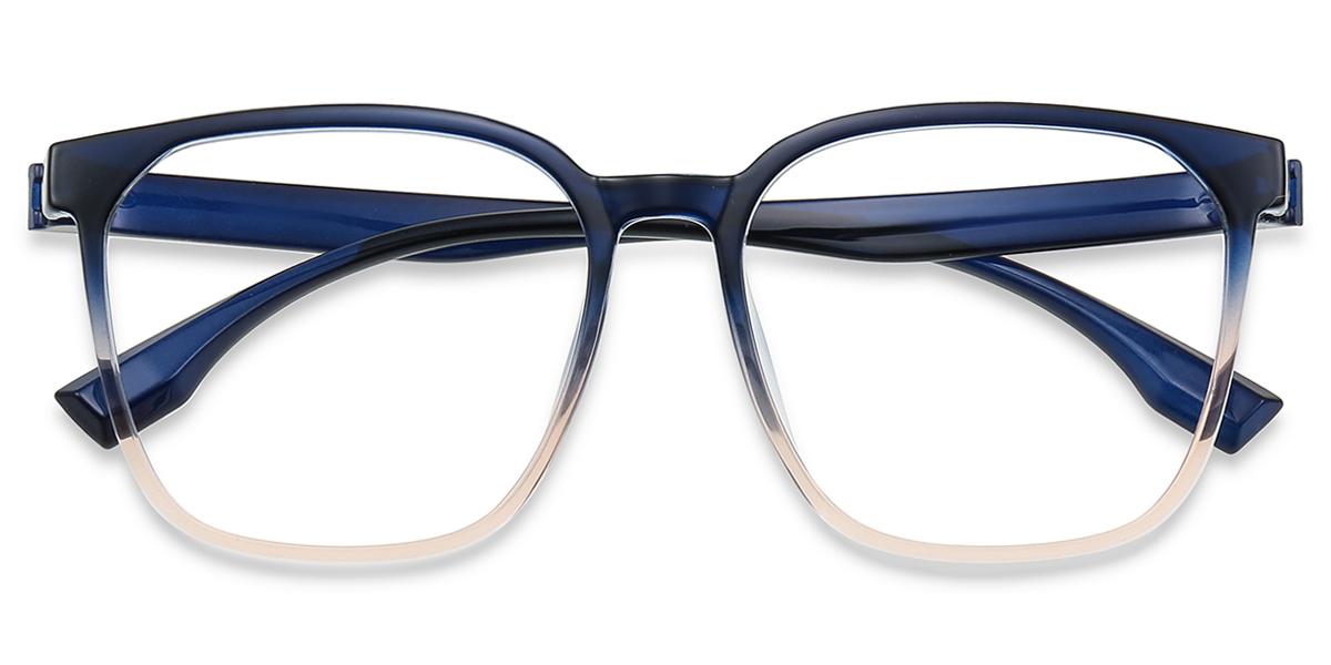 Damen Brillen Judy147 | Blau,Rosa,Klar Tr Groß Quadratisch Fassung | Firmoo DE