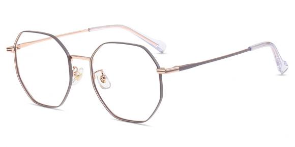 Gafas Graduadas Mujer M22834 | Gafas Poligonales Rojas,Oro Rosa Con ...