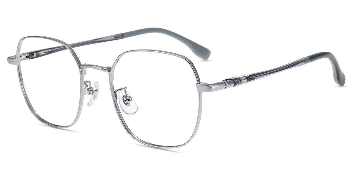 Women Glasses Medium M18085 Silver Metal Square Frame Firmoo Uk