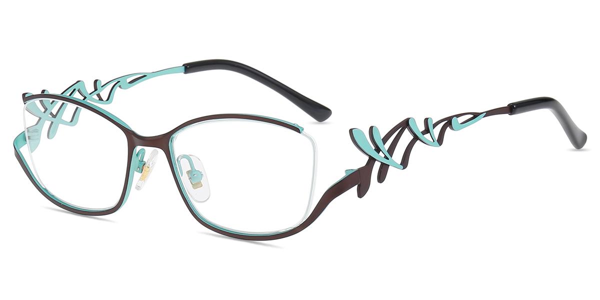 Lunettes de vue Femmes M05312 | Noir Métal Moyen Rectangle lunettes ...