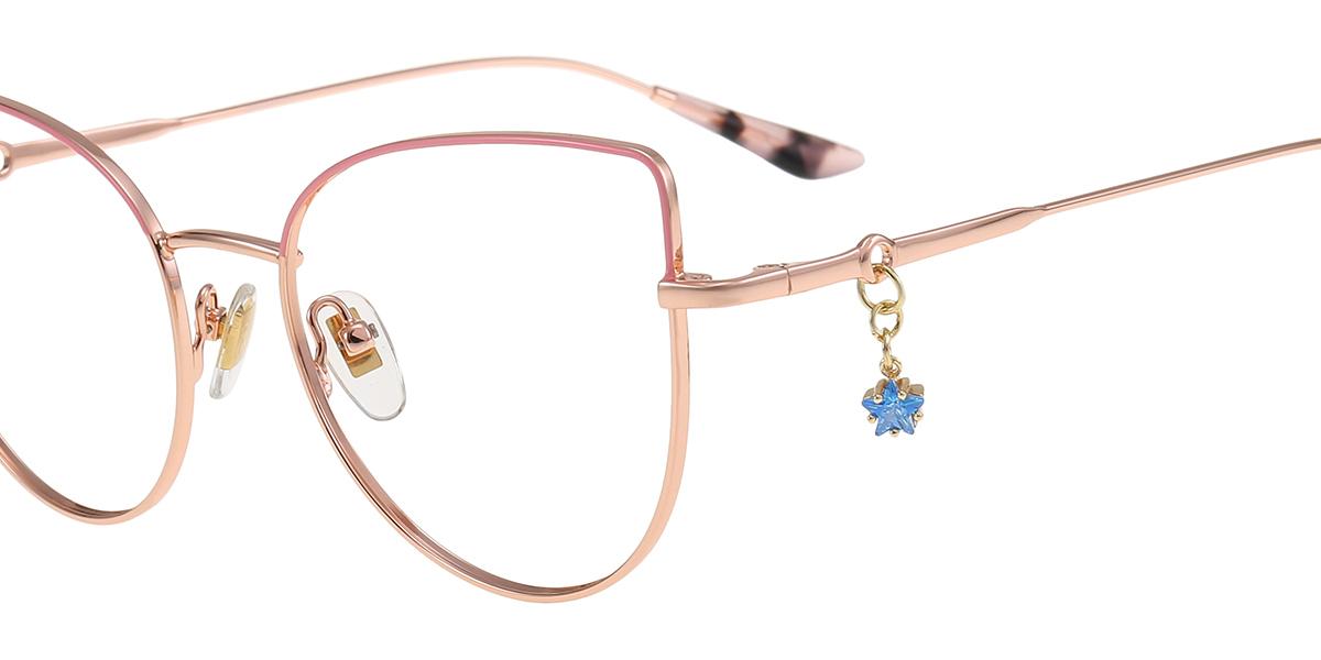 Occhiali da vista Donna April007 | Occhiali Cat eye Rosa,Oro Rosa in ...