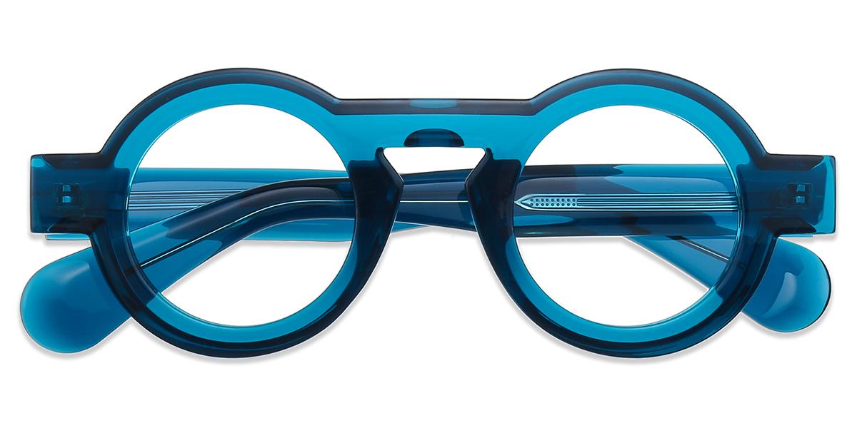 Lunettes de vue Unisexe TR68533 | Bleu,Clair Tr Moyen Rond lunettes ...