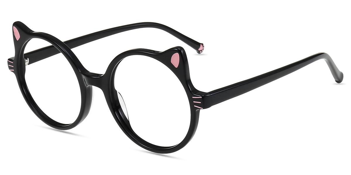Lunettes de vue Femmes Fiona106 | Noir,Rose Acétate Petit Rond lunettes ...