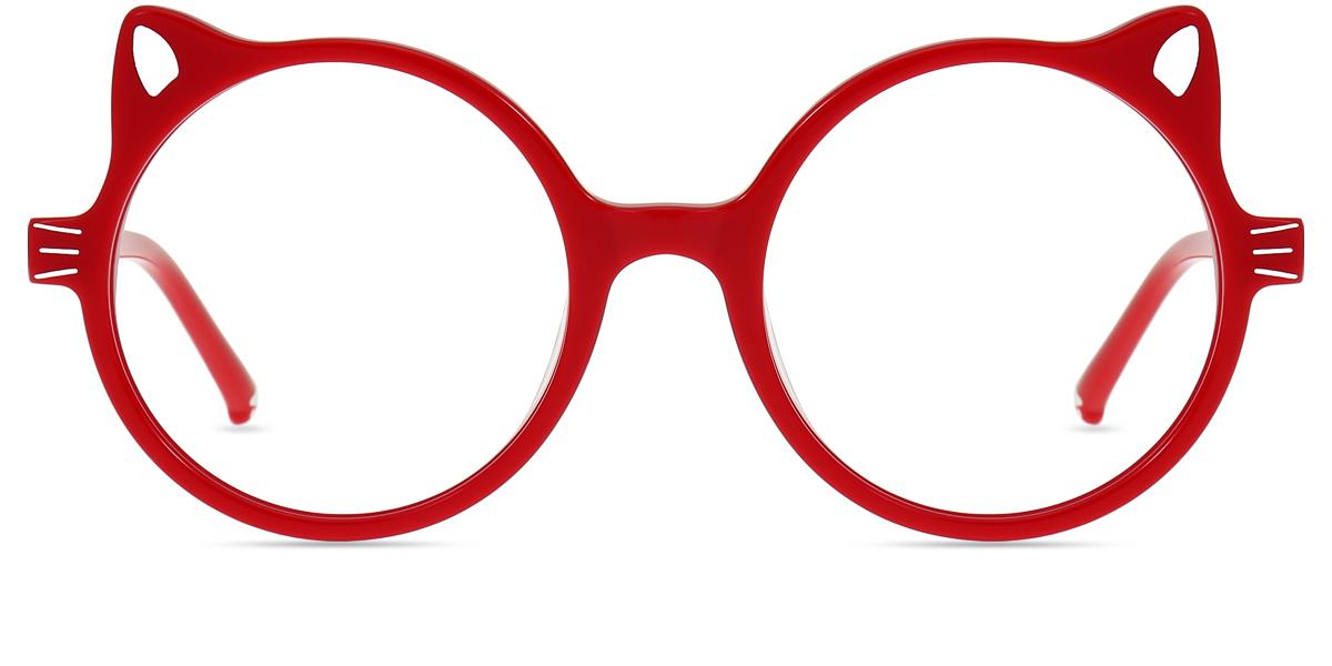 Women Glasses Small Fiona106 | Red White Acetate Round Frame | Firmoo UK