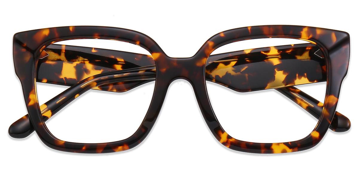 Unisex Glasses Medium AC63397 | Tortoise Acetate Square Frame | Firmoo UK
